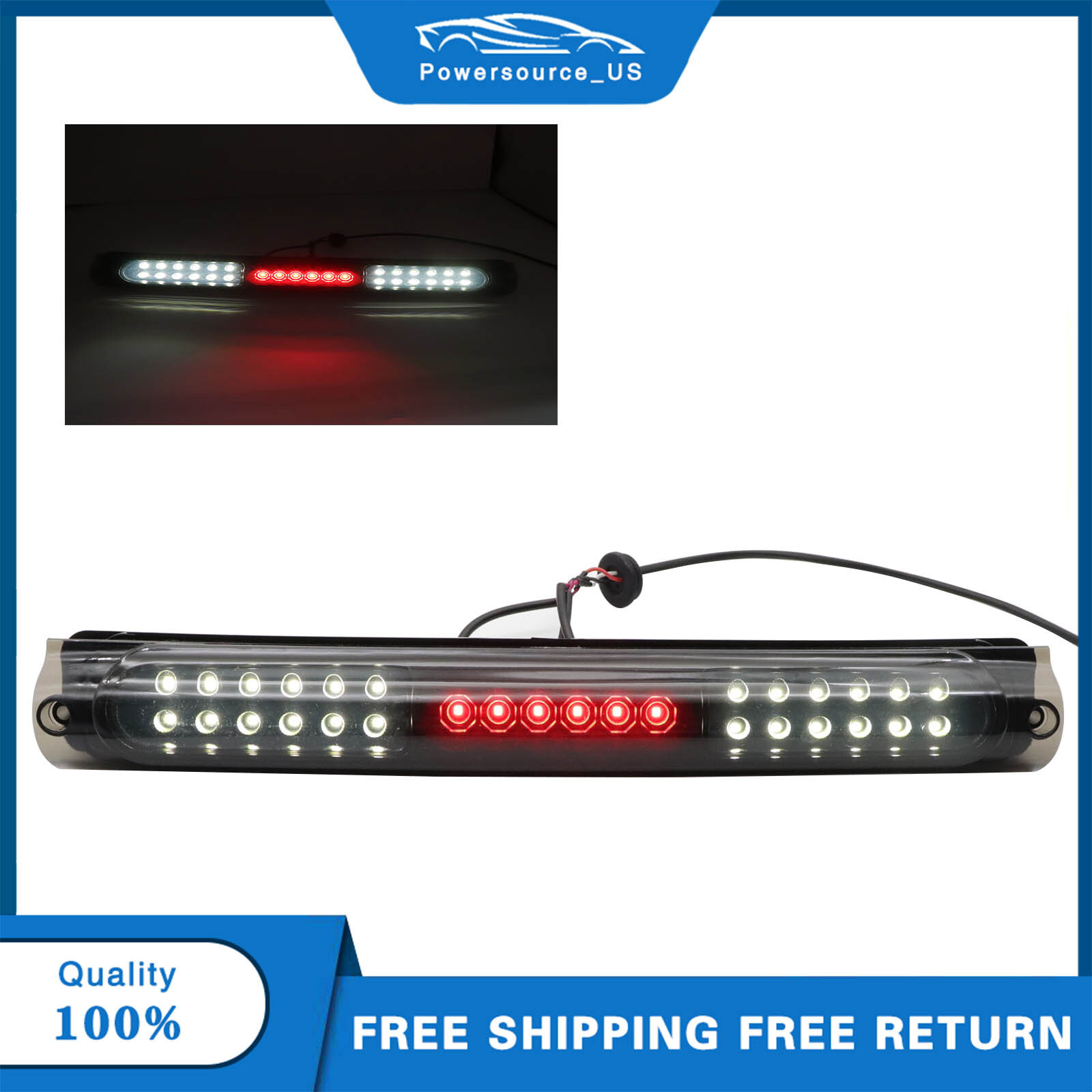 Black/Smoked LED Fit Ford F150 97-03 3rd Tail Brake Light Third Stop ...