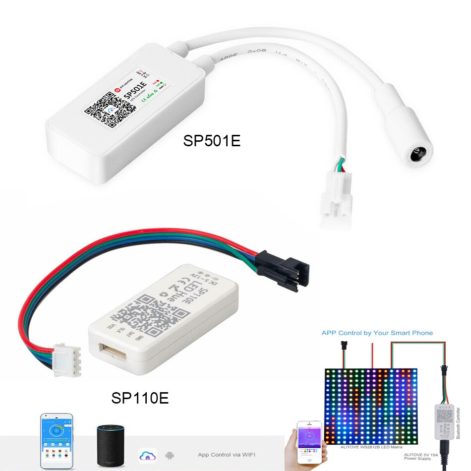 SP110E SP511E RGB LED Pixel Controller For WS2811 WS2812B SK6812 Strip ...