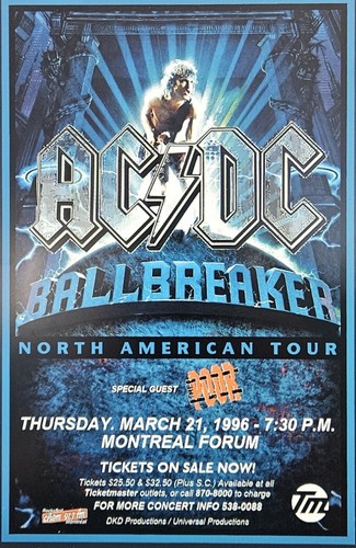 AC/DC 1996 Montreal Tour Poster | eBay