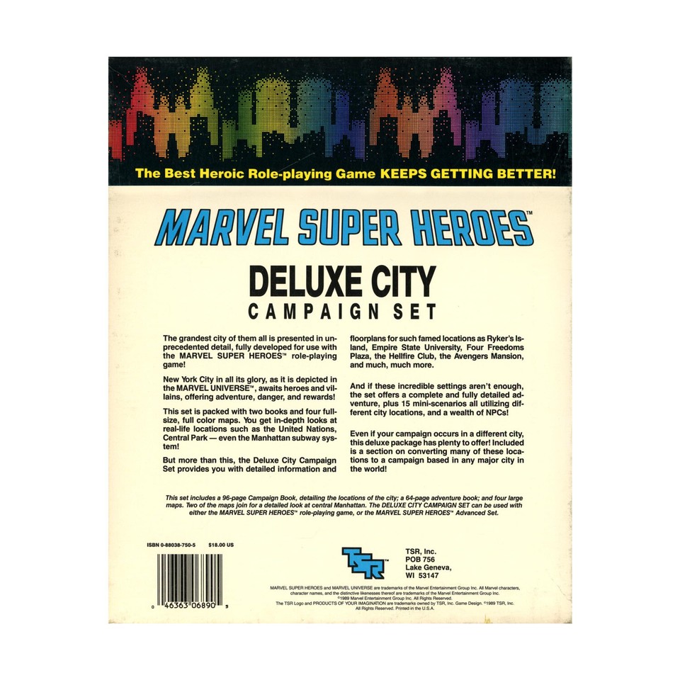 TSR Marvel Super Heroes Deluxe City Campaign Set Fair/VG+ | eBay