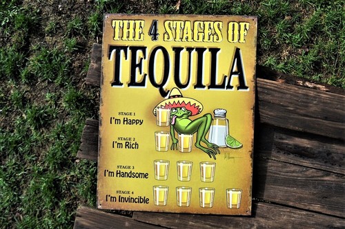 The 4 Stages of Tequila Tin Metal Sign - Party - Jose Cuervo, Don Julio ...