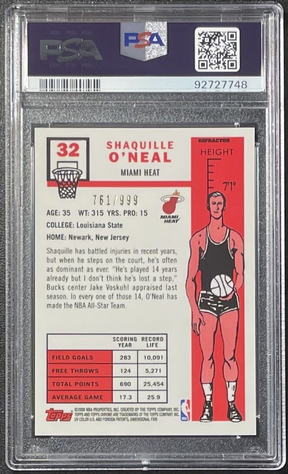 ( /999 ) Shaquille O'Neal 2007-08 Topps Chrome 1957-58 Variation ...