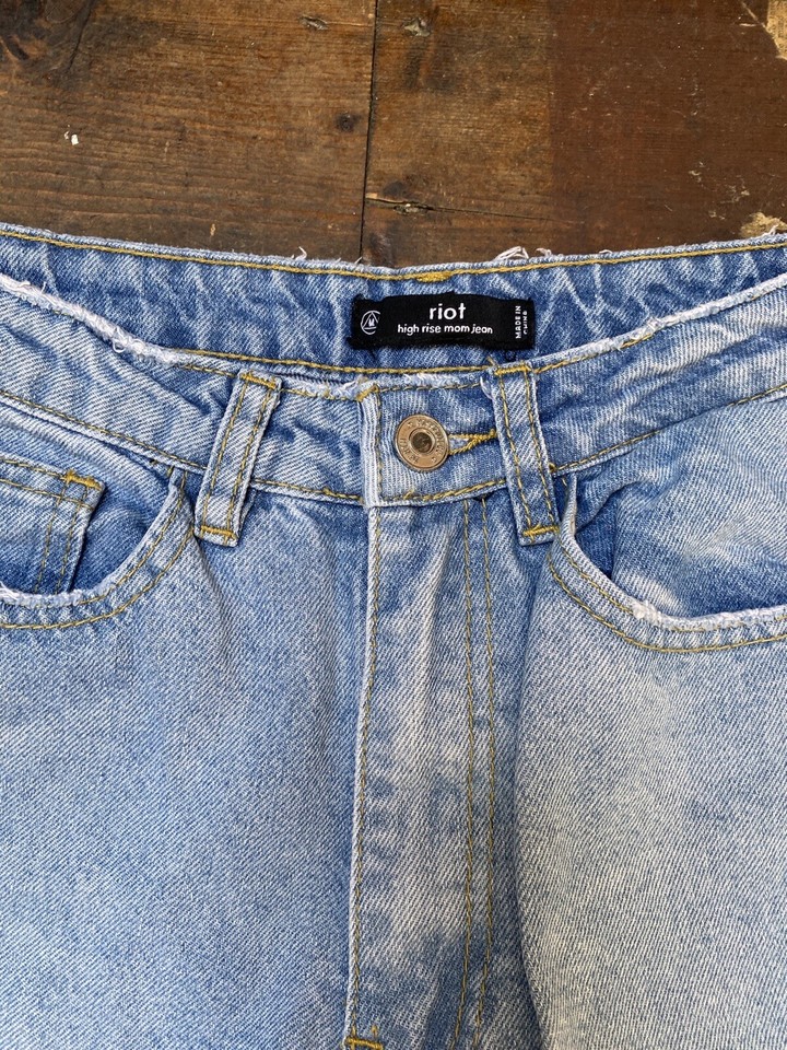 Missguided Riot Jeans High Rise Mom Size 6L Tall VGC | eBay