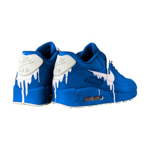 Custom Nike Air Max 90 - Blue White Drip - Hand-Painted - Dripped Nike ...