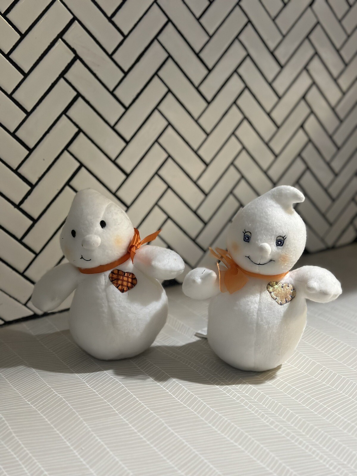 Vtg Hallmark Glimmer Ghost & Jerome Le Fantome Cute Halloween Plush Lot ...
