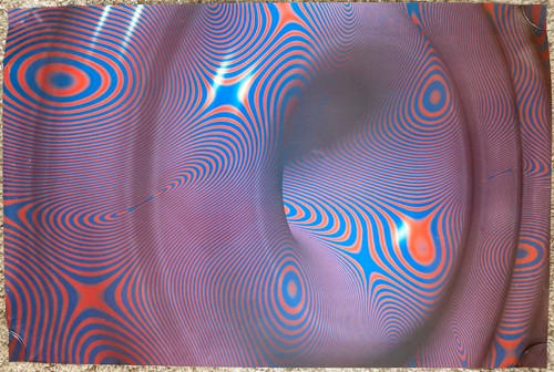 Dreidimensionales Poster Blau Orange Optische Täuschung Kreise modern ...