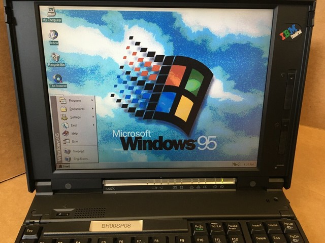 Rare Vintage IBM ThinkPad 365X Pentium LAPTOP WINDOWS 95 Installed, FDD ...