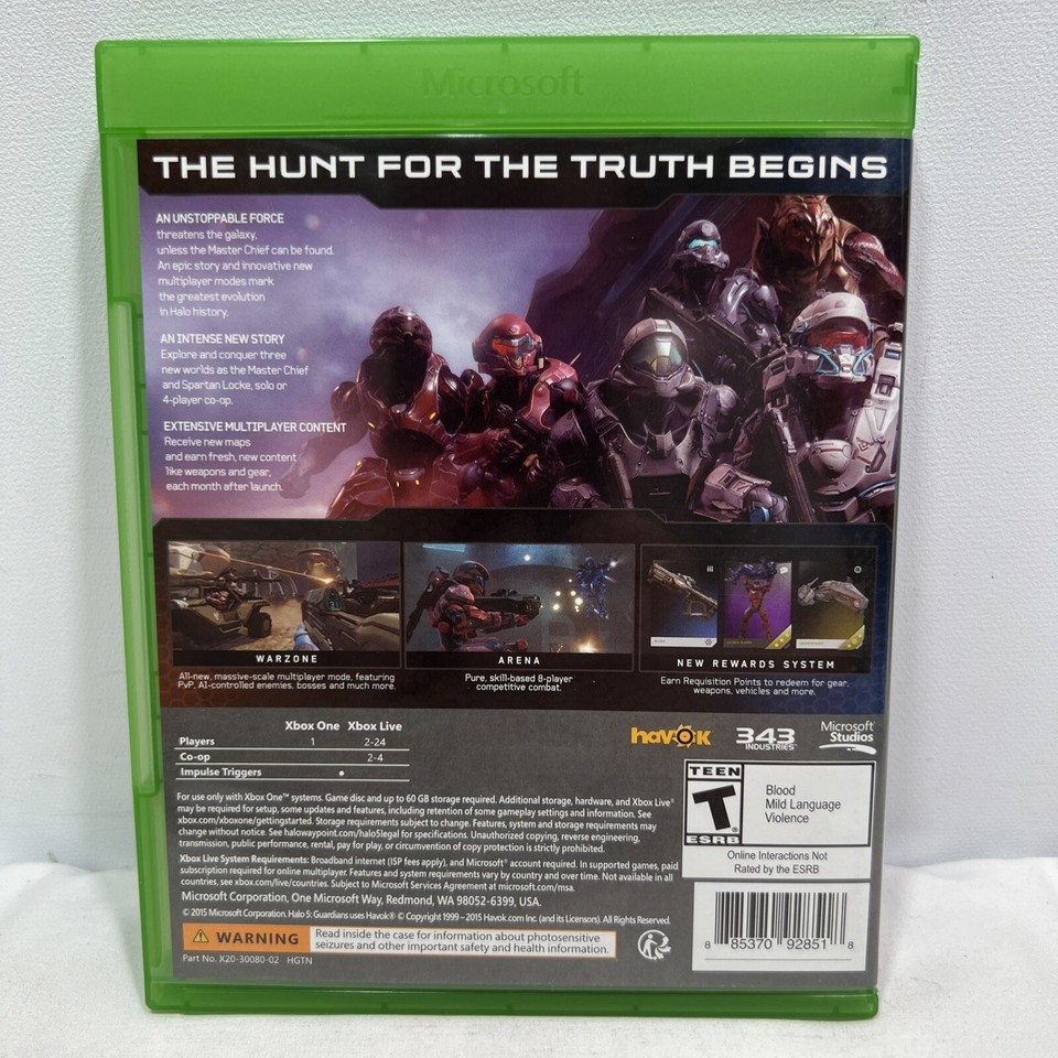 Halo 5: Guardians - Microsoft Xbox One 885370928518 | eBay