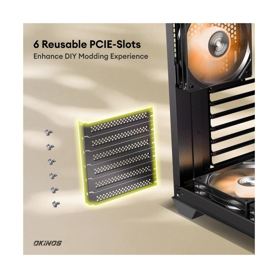 Genuine Walnut Wood PC Case, Pre-Installed 4 x 120mm ARGB & PWM Fans ...