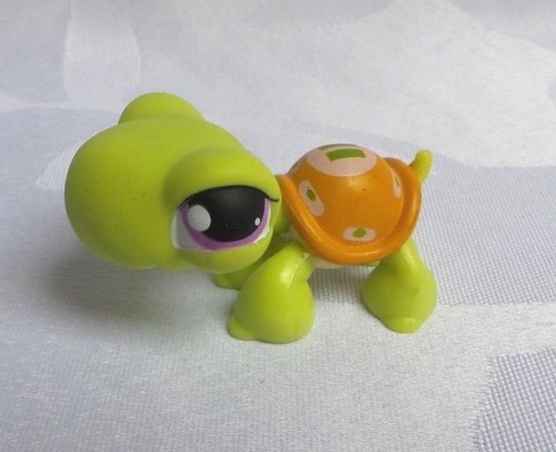 LITTLEST PETSHOP LPS #350 HASBRO TORTUE TURTLE CARAPACE ORANGE VERT ...