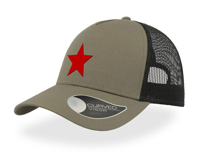 TRUCKER CAP - COMMUNIST RED STAR - HALF MESH SNAPBACK - BASEBALL HAT ...