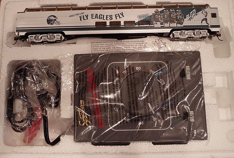 PHILADELPHIA EAGLES 7 pc BACHMANN HAWTHORNE VILLAGE TRAIN SET TRACKS ...