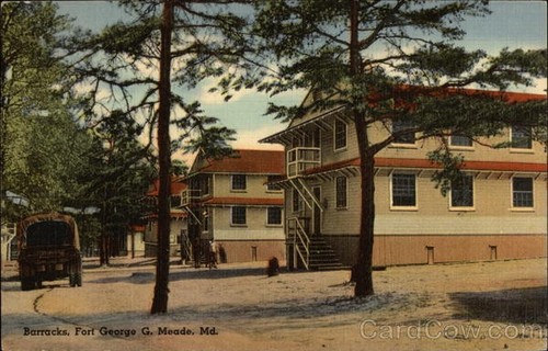 Fort Meade,MD Barracks,Fort George Meade Tichnor 1944 Maryland Linen ...