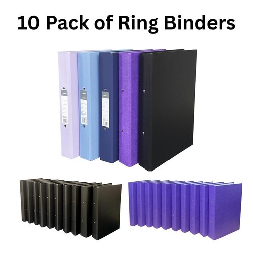 10 Pack A4 Ring Binder Files Folders, 2 Ring School, Office File Ring ...