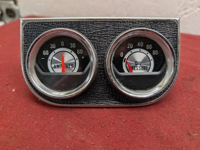 Vintage RAC Gauges And Mount Amps Oil Pressure 0-80 psi Hot Rod Muscle ...