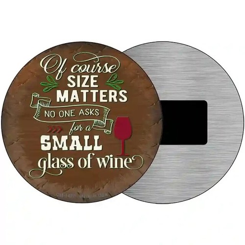 Size Matters Small Glass 3.5" Magnet Plaque Fridge Refrigerator Kitchen ...