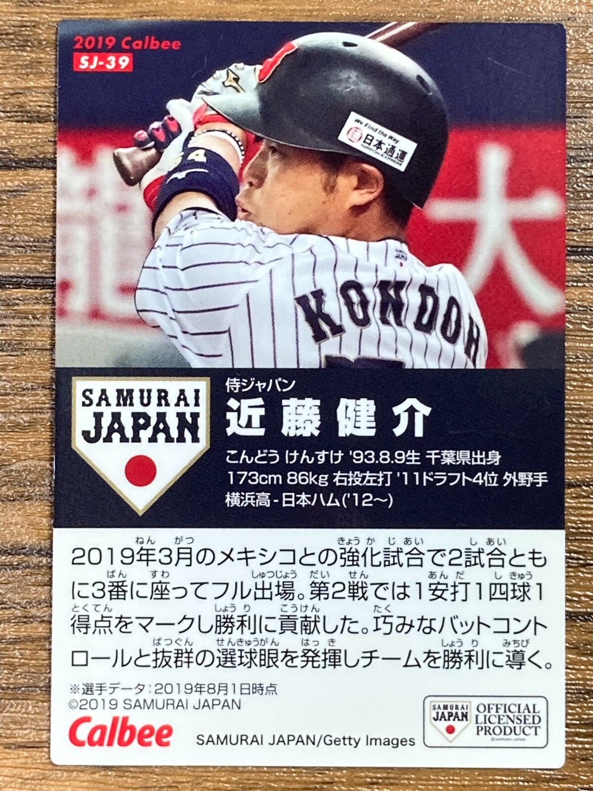 Calbee 2019 Samurai Japan Baseball Kensuke Kondo Card Prism | eBay
