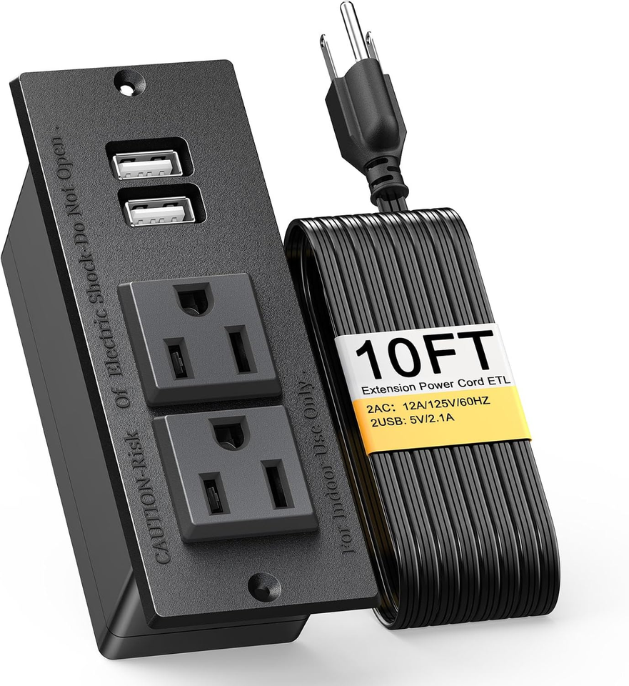 Recessed Power Strip Outlet Desktop Power Grommet Furniture Flush Mount ...