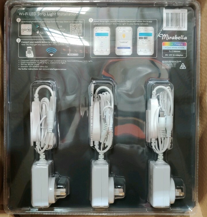 Mirabella Genio Colour Changing Wi-Fi Smart LED Light Strip 3x 3m $89. ...