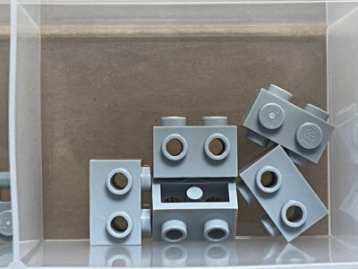 LEGO Parts - Light Bluish Gray Brick 1 x 2 w Studs on Sides - No 52107 ...