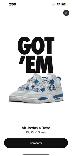 Air Jordan 4 Retro 2024 Military Blue GS Size 7Y/8.5W *ORDER CONFIRMED ...