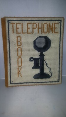 Vtg Needlepoint Phone Book Cover | eBay