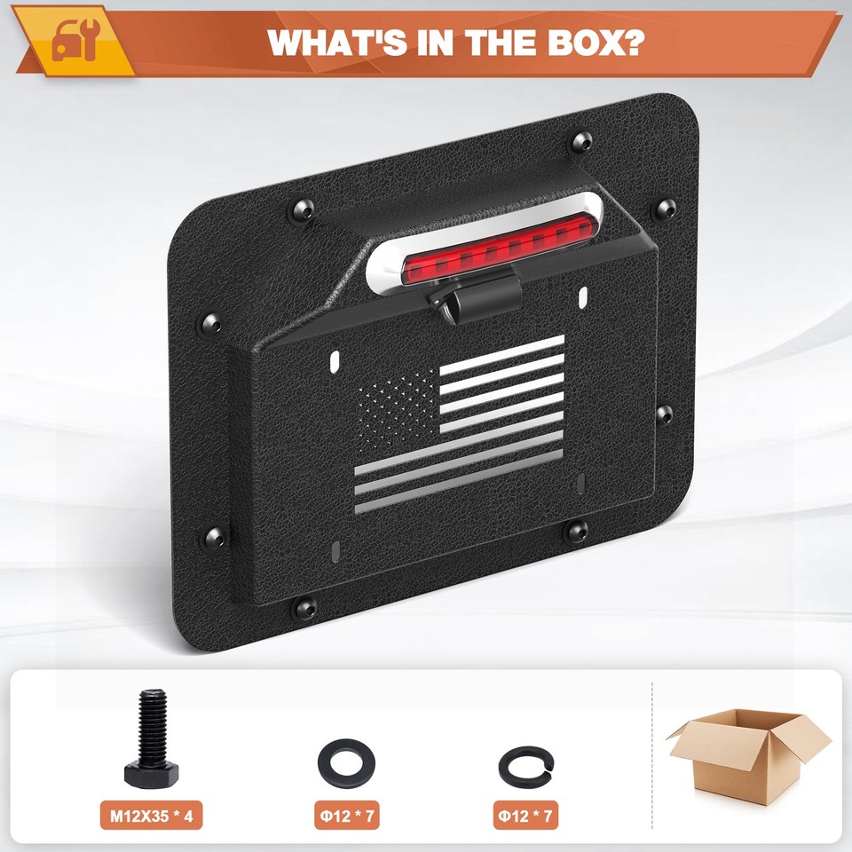 Spare Tire Delete License Plate + Brake Light for Jeep Wrangler JK 2007 ...