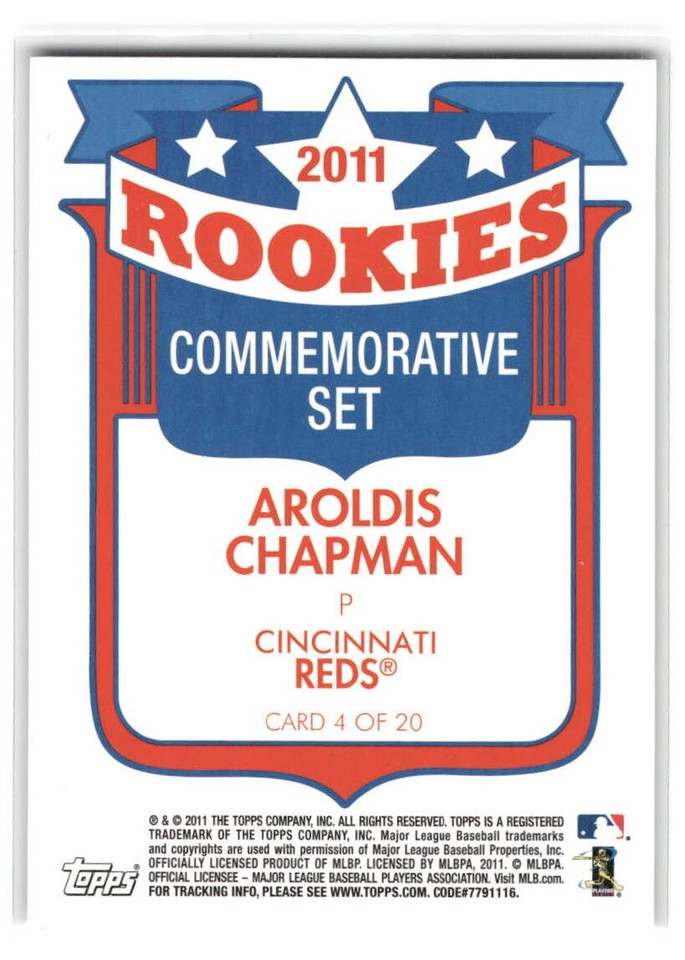 Aroldis Chapman 2011 Topps Lineage #4 Cincinnati Reds Rookies ...