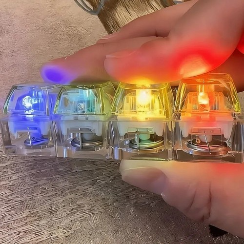 LED Keyboard Key Fidget Toy Stress Relief Clicker Button Keychain Desk ...