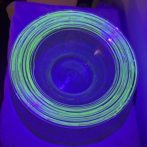 Vintage Steuben Green Threaded Uranium & Bubble Art Glass Bowl. What A ...