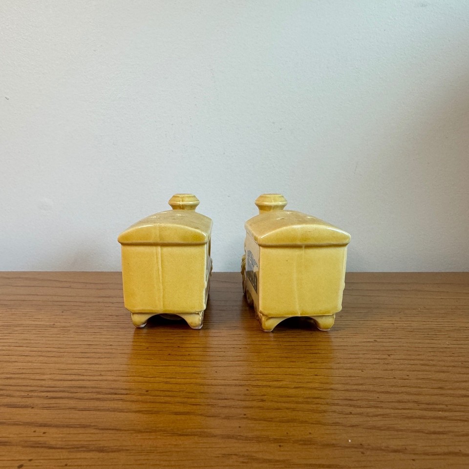 Vintage Chattanooga Choo Choo Train Ceramic Yellow Salt Pepper Shakers ...