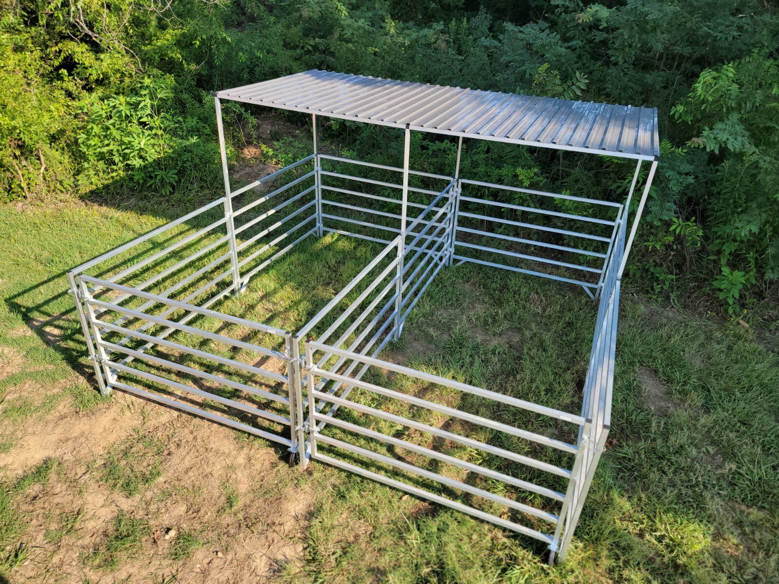ALUMINUM 5 FT X 10 FT ADD-ON STALL KIT WITH SHADE CANOPY SHEEP & GOAT ...