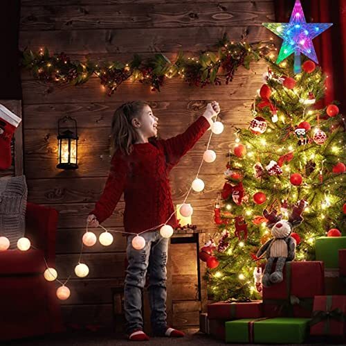 Christmas Star Tree Topper Lights 9 inch with Versatile Led Color ...