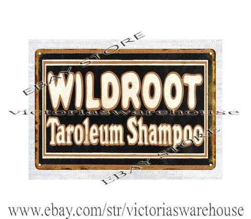 1930s Wildroot Taroleum Shampoo metal tin sign room auto garage decor ...