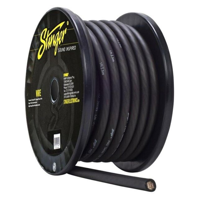 Stinger Pro 1/0 Gauge 50' Pro Power Wire Roll - Matte Black for sale ...