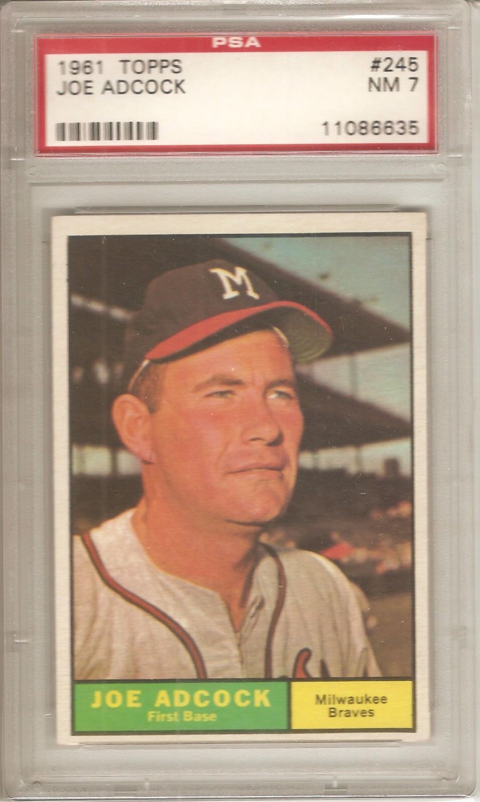 1961 TOPPS JOE ADCOCK BASEBALL CARD PSA 7 | eBay