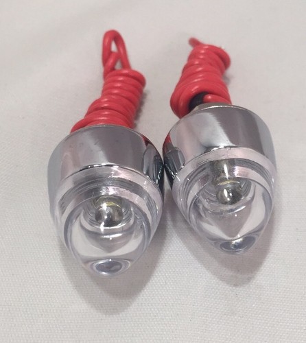 Pair White LED Bullet License Plate Bolts Fasteners For Cars & Trucks ...