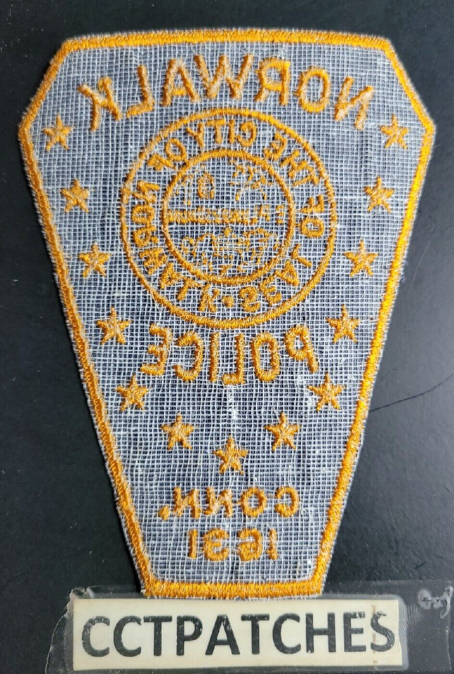 NORWALK, CONNECTICUT POLICE CUTEDGE SHOULDER PATCH CT | eBay