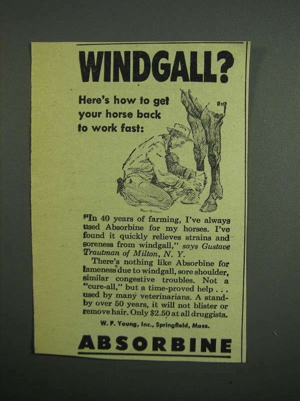 1954 Absorbine Medicine Ad - Windgall? | eBay