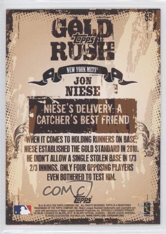 2012 Topps Gold Rush Jon Niese Jonathon Niese #59 | eBay