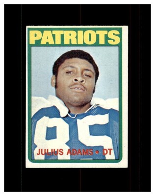 1972 TOPPS FOOTBALL CARD NEW ENGLAND PATRIOTS #97 JULIUS ADAMS ROOKIE ...