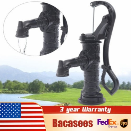 Cast Iron Water Well Hand Pump 26 feet Black Rustic Garden Farmhouse ...