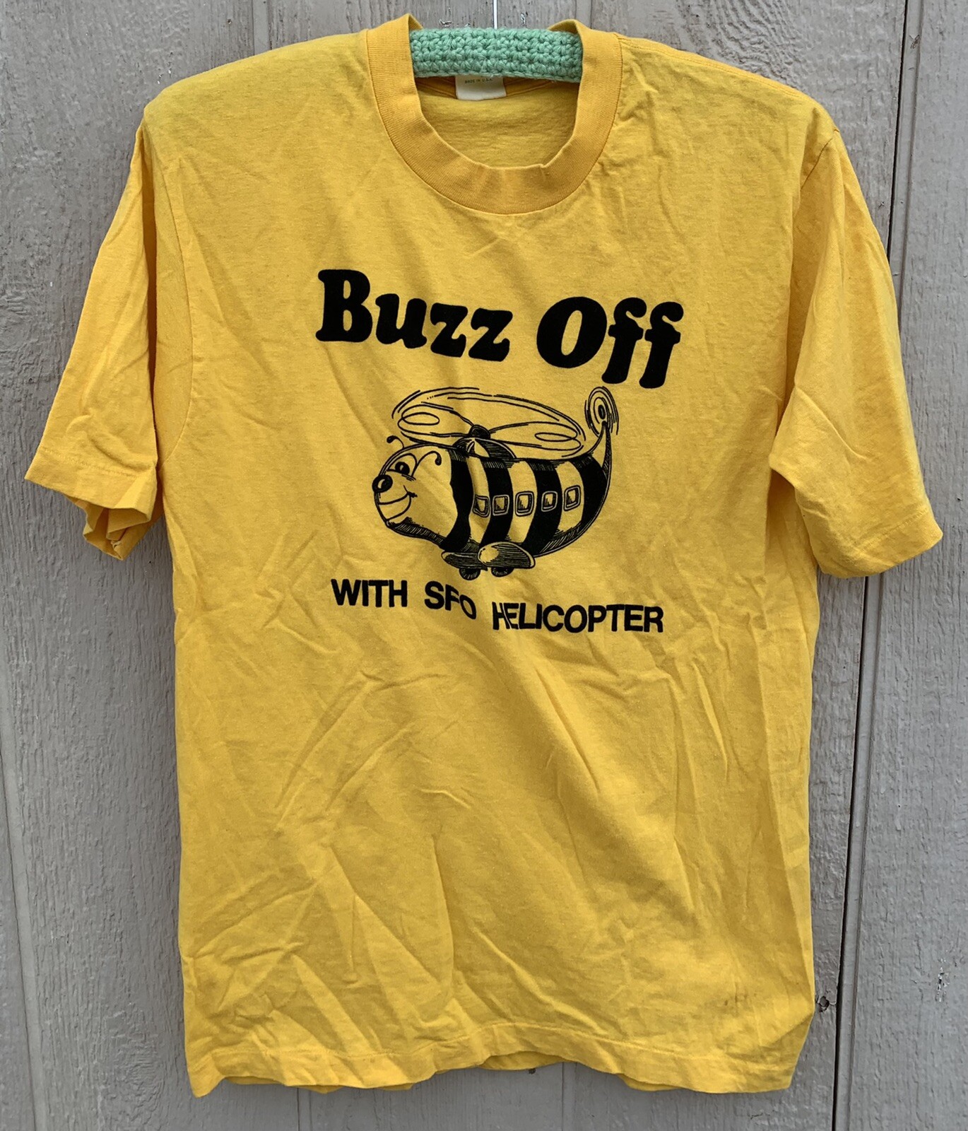 vintage Buzz Off With SFO Helicopter t shirt graphic tee single stitch ...