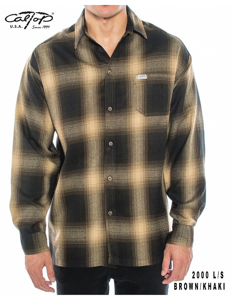 CALTOP OLD SCHOOL FLANNEL VETERANO LONGSLEEVE SHIRT PLAID SM-5X ...