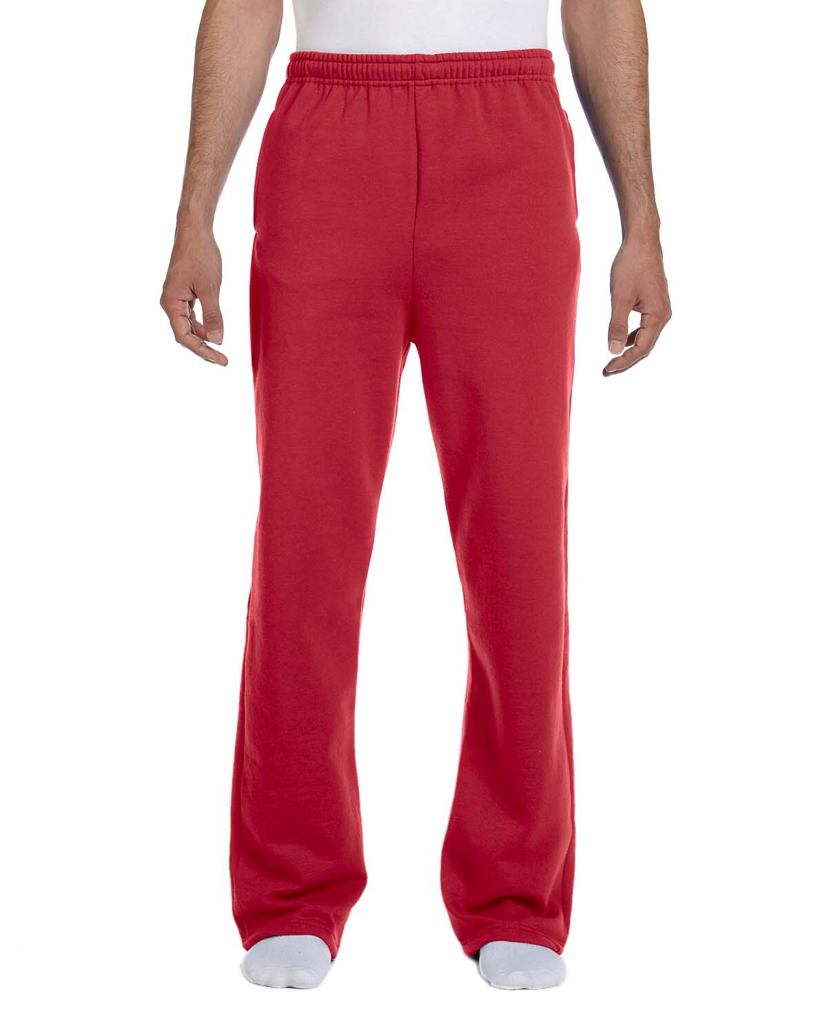 JERZEES Men's Cotton/Polyester NuBlend Open Bottom Fleece Sweatpants ...