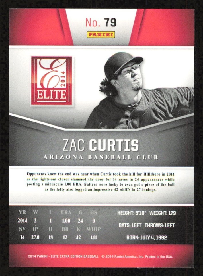 ZAC CURTIS Autograph Baseball card auto ARIZONA DIAMONDBACKS | eBay