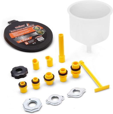 15piece No Spill Coolant Filling Funnel Kit Spill Free Radiator Burp ...
