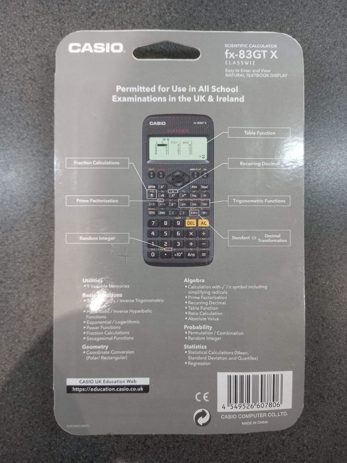 Casio FX83GTX Scientific Calculator with 276 Functions - Black for sale ...