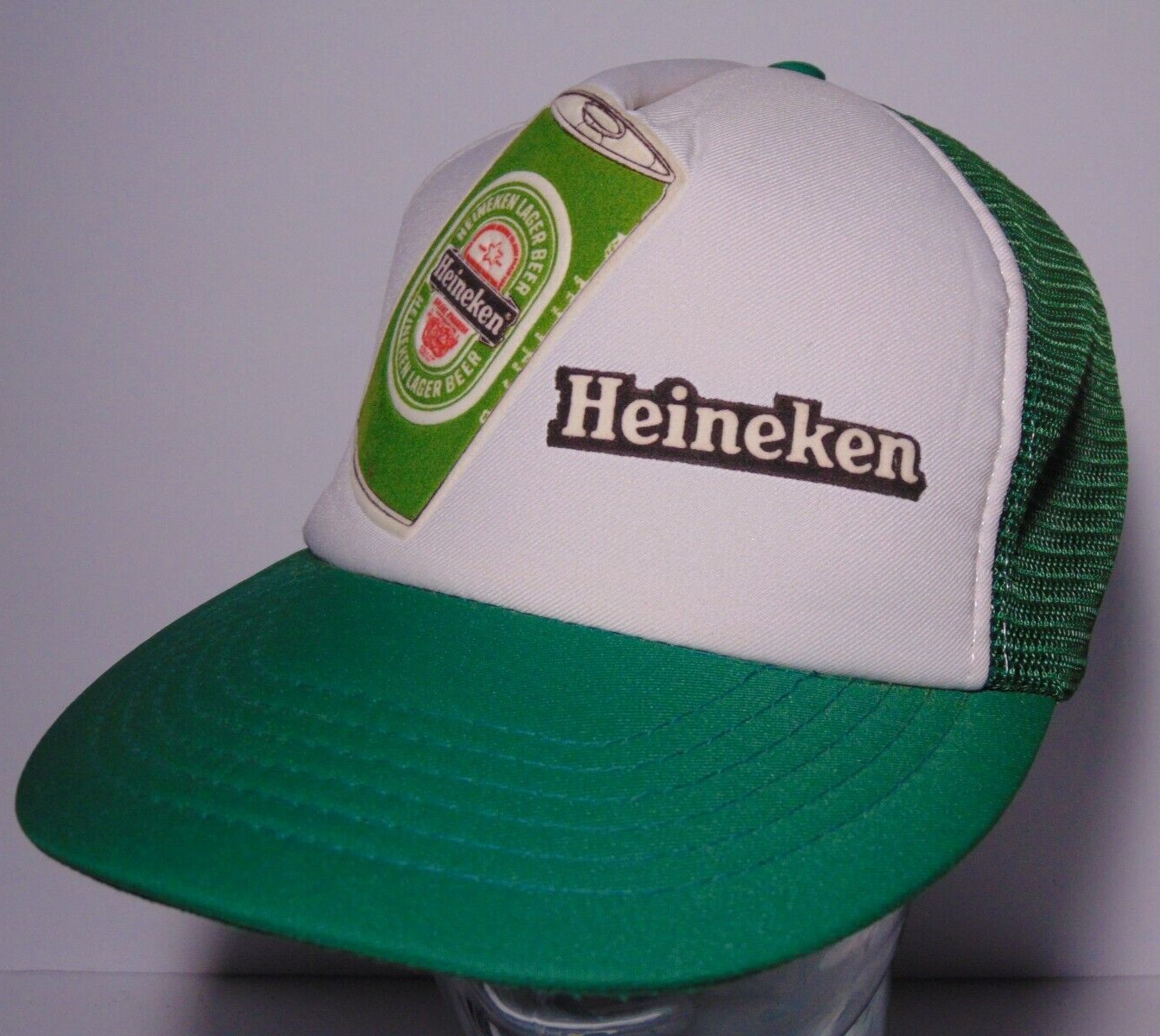 1980s Old Vintage Heineken Beer Can Graphic Snapback … - Gem
