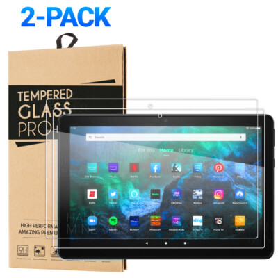 2-Pack Tempered Glass Screen Protector For Amazon Fire HD 10 / 8 Plus ...